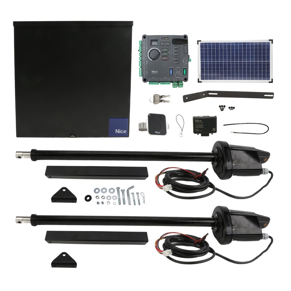 Nice Apollo 816 Dual 30W Solar Swing Gate Opener Bundle w/ Mercury 310 ...