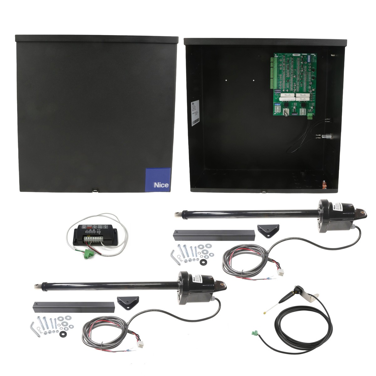 Nice Apollo 1600 Dual Arm Swing Gate Opener Complete Package with 636 ...