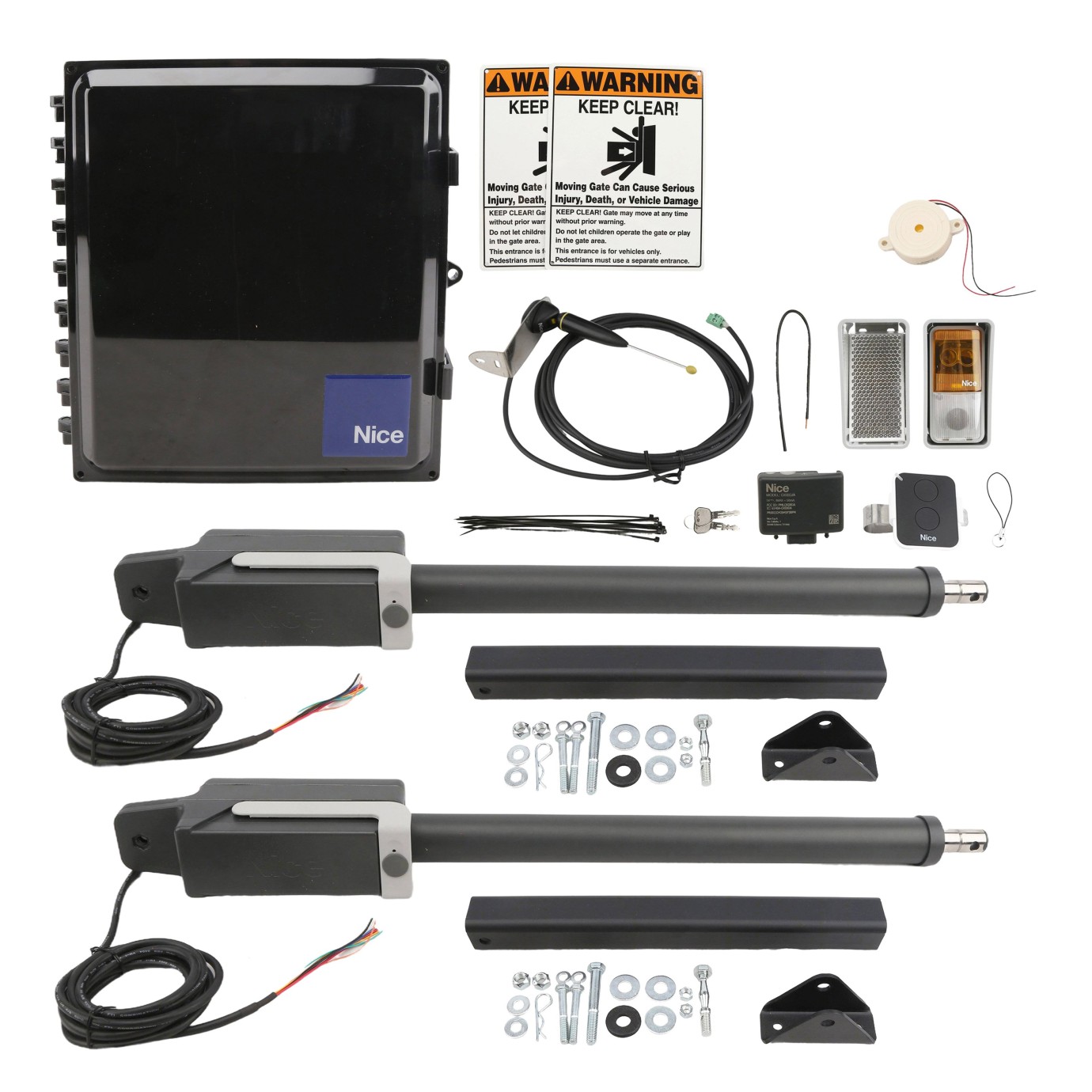 Nice Apollo TITAN 912L1 AC Dual Swing Gate Opener Kit w/ 1050 Control ...