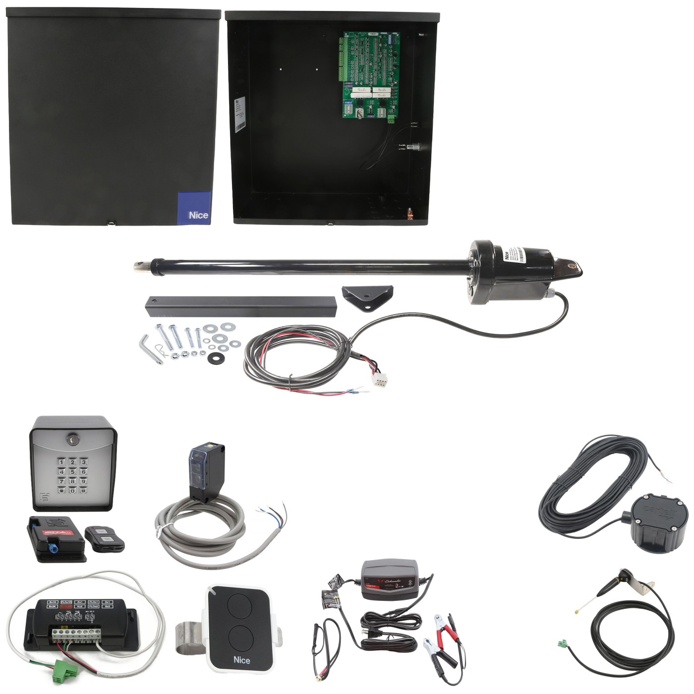 Nice Apollo 1500 Single Arm Swing Gate Opener Complete Package with 636 ...