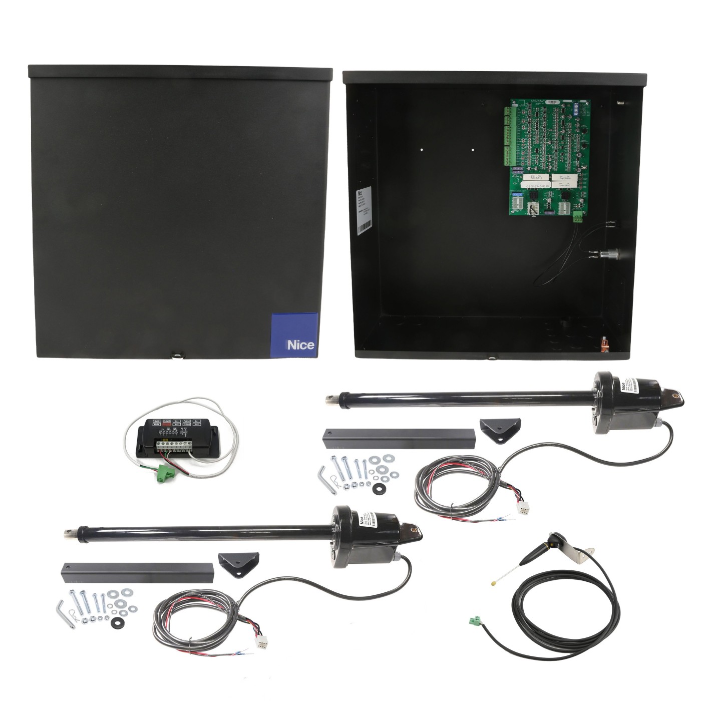 Nice Apollo 1600 Dual Arm Swing Gate Opener Complete Package with 636 ...