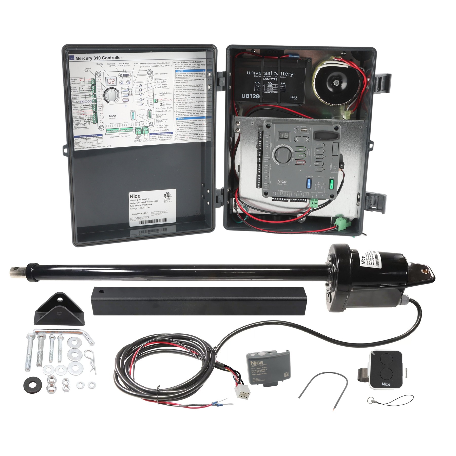 Nice Apollo 816-1 Arm AC Bundle w/ Mercury 310 Controller Swing Gate ...
