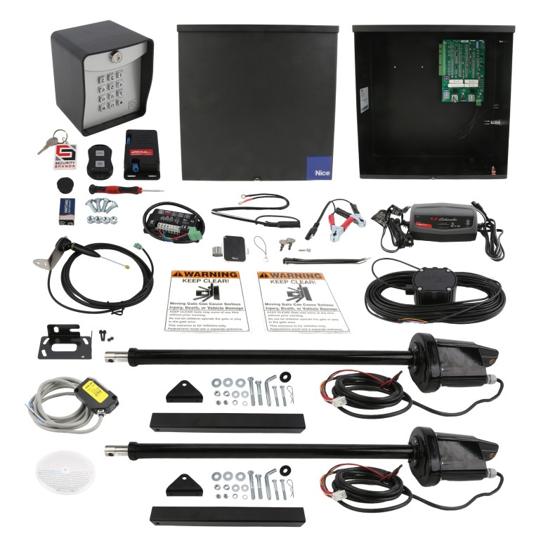 Nice Apollo 1600 Dual Swing Gate Opener Full Package w/ Entry/Exit ...