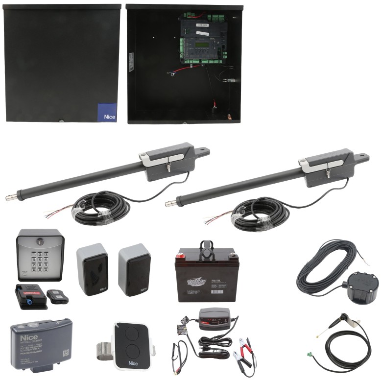 Nice Apollo Titan 12L1 Dual Swing Gate Opener Complete Package with ...