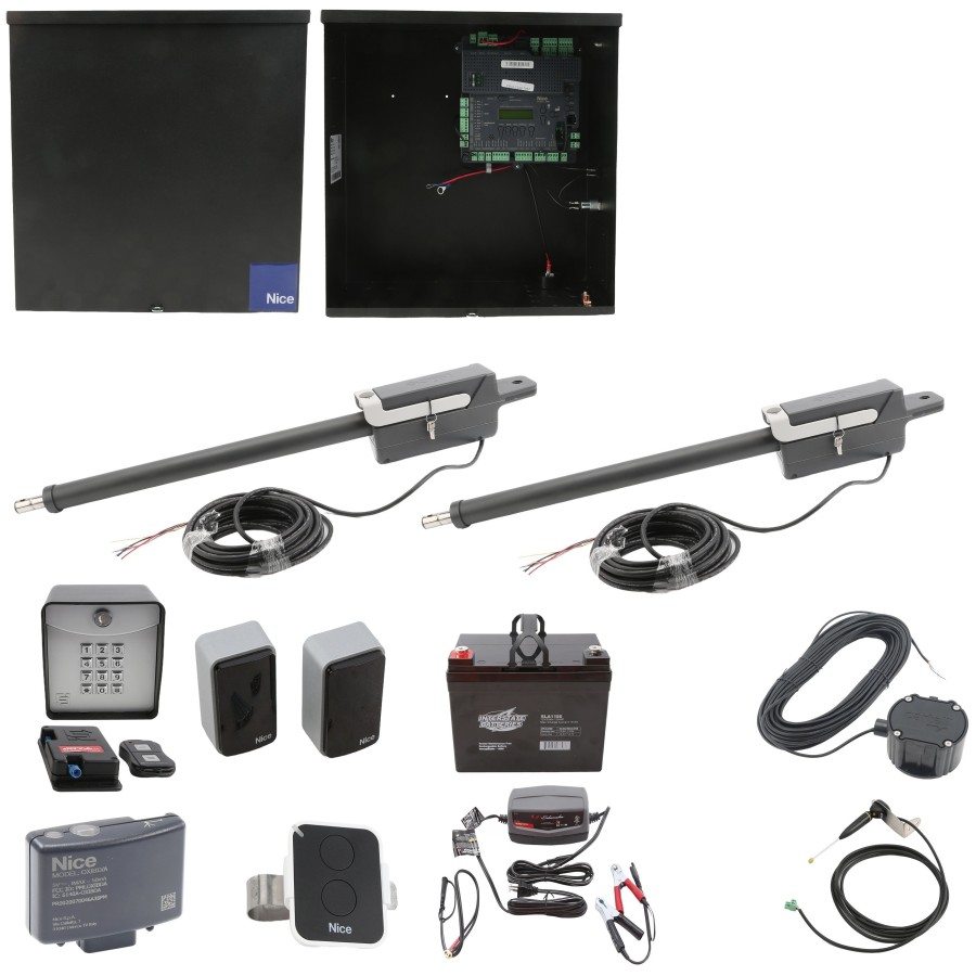 Nice Apollo Titan 12L1 Dual Swing Gate Opener Complete Package with ...