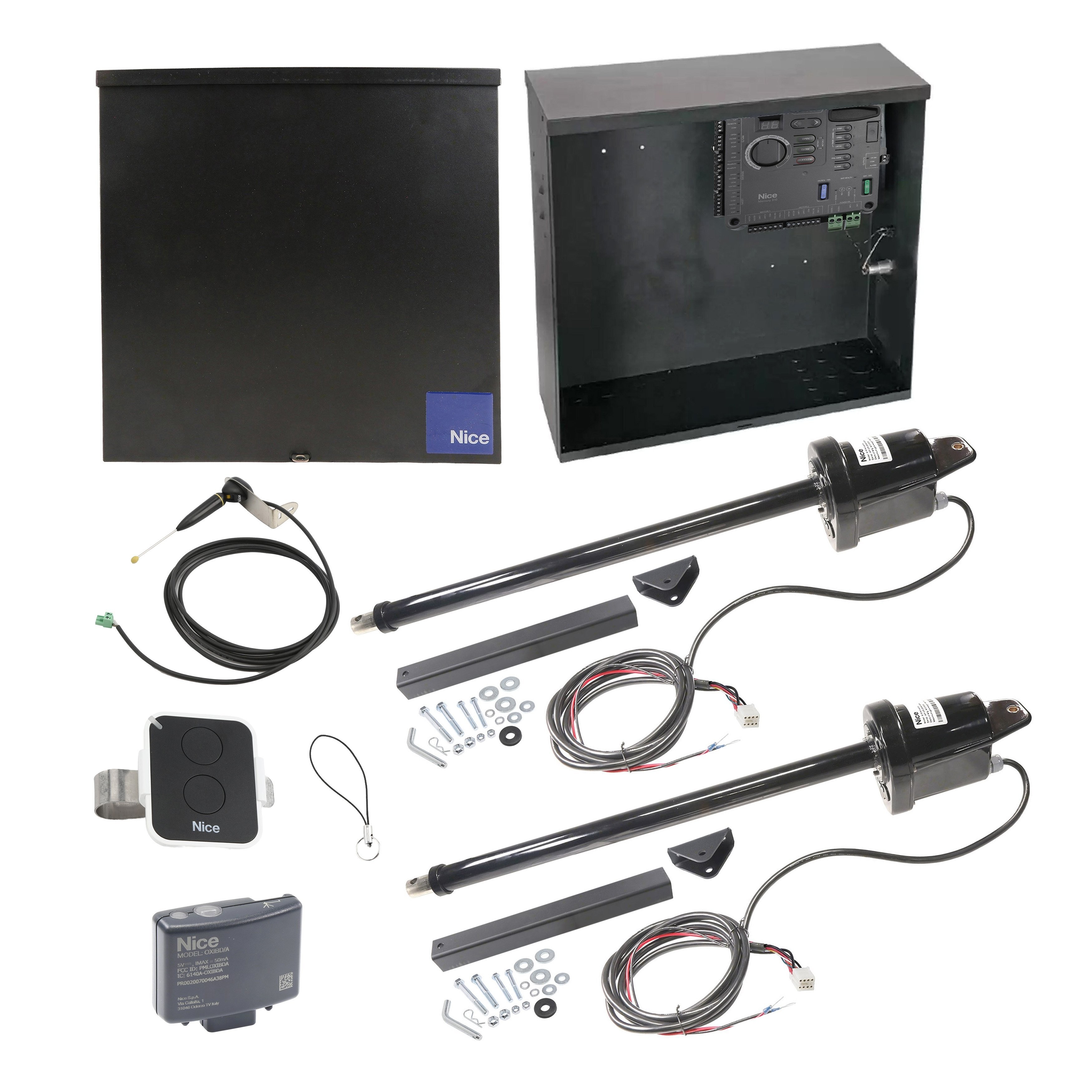 Nice Apollo 816 Dual Linear Actuator Swing Gate Opener Package with 310 ...