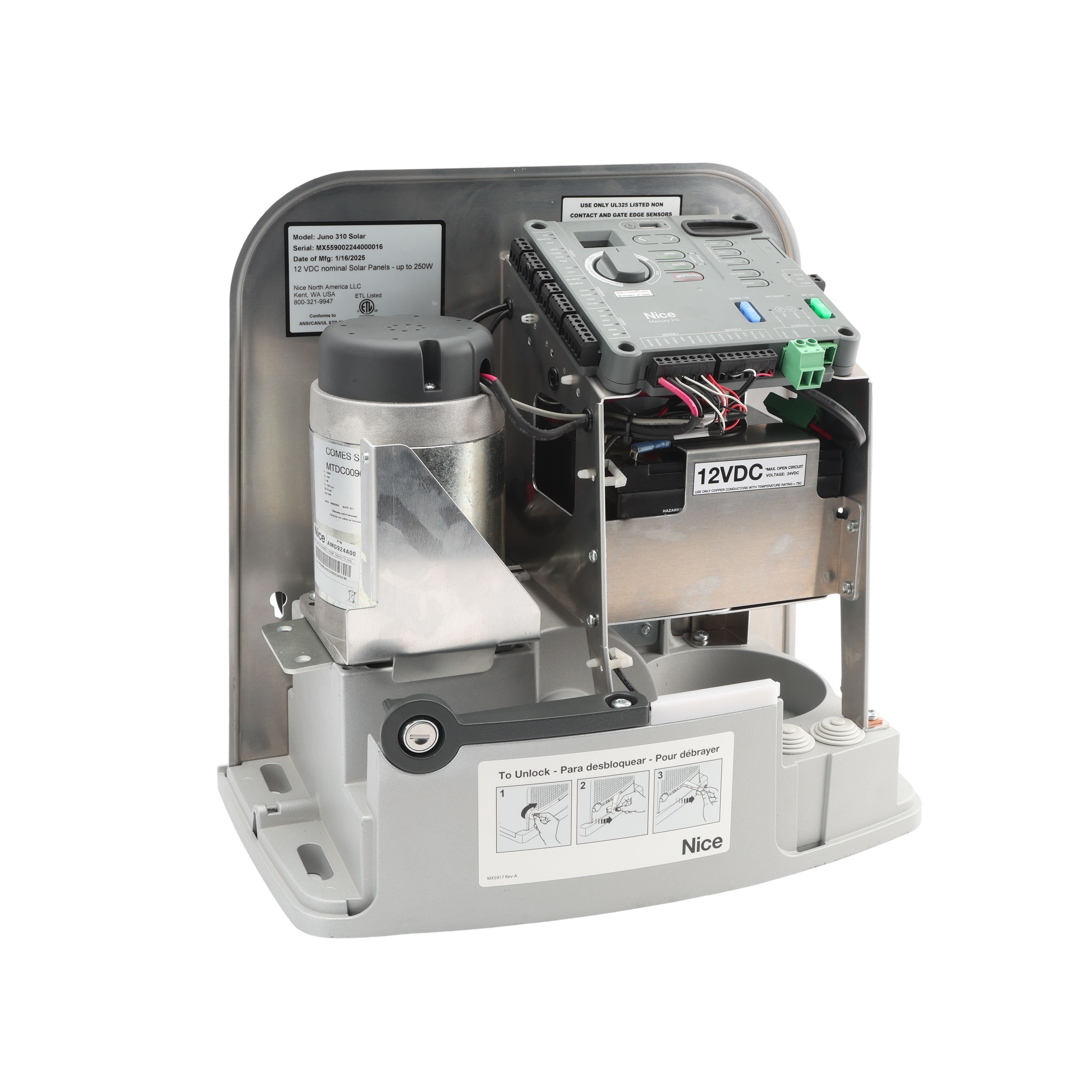 Nice Apollo Juno 310 Solar Residential Slide Gate Opener with Battery ...