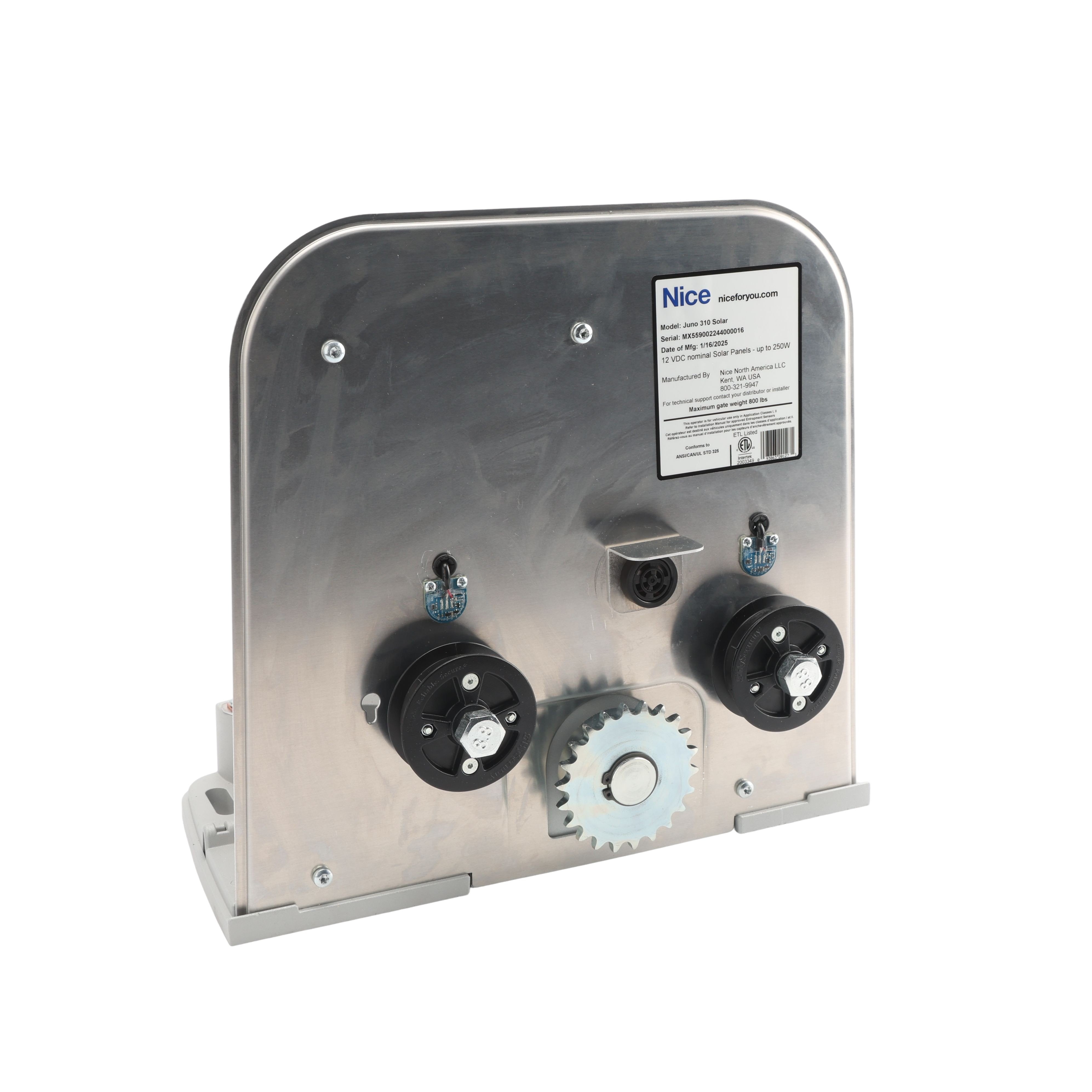 Nice Apollo Juno 310 Solar Residential Slide Gate Opener with Battery ...