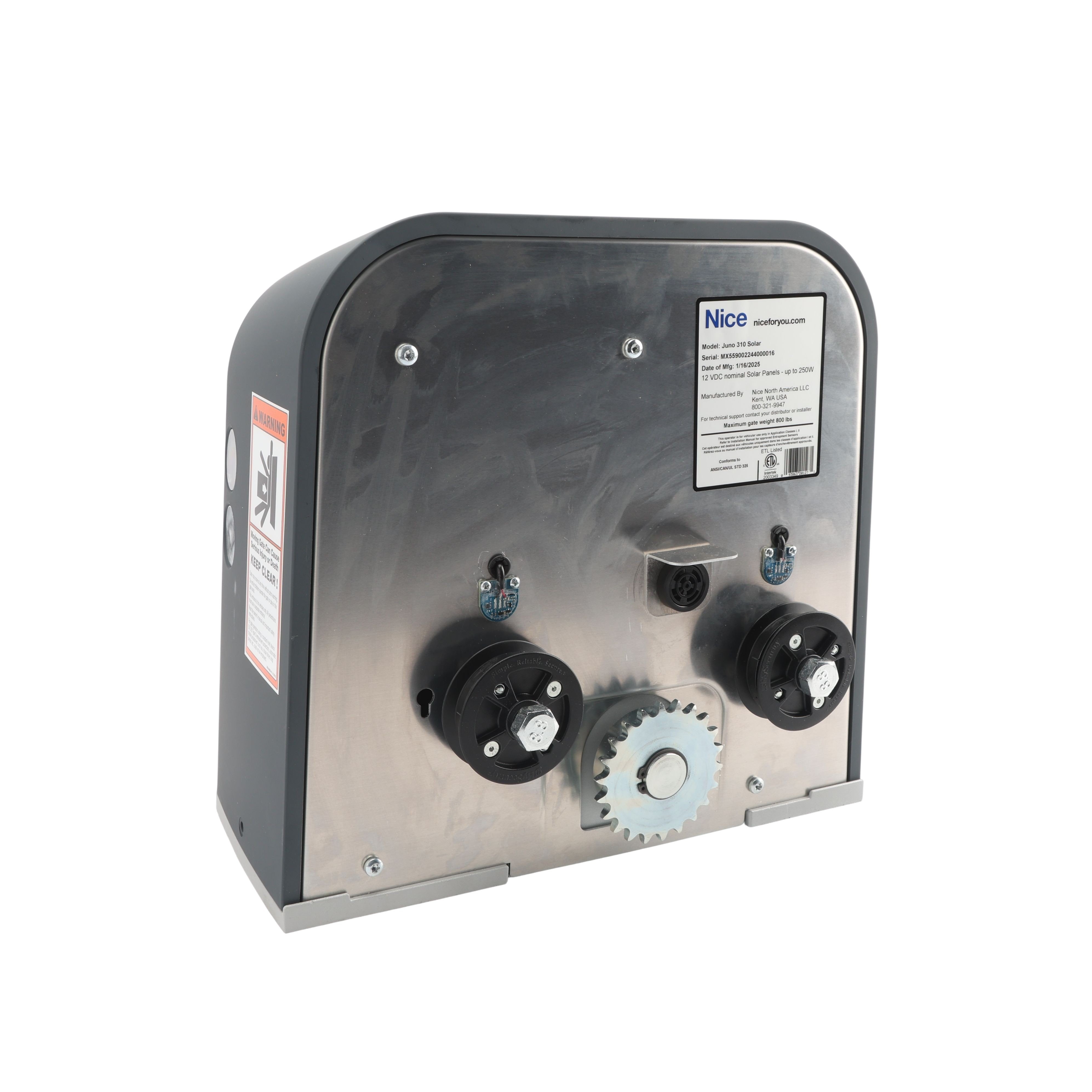 Nice Apollo Juno 310 Solar Residential Slide Gate Opener with Battery Backup - O-JUNO310SOLAR ...