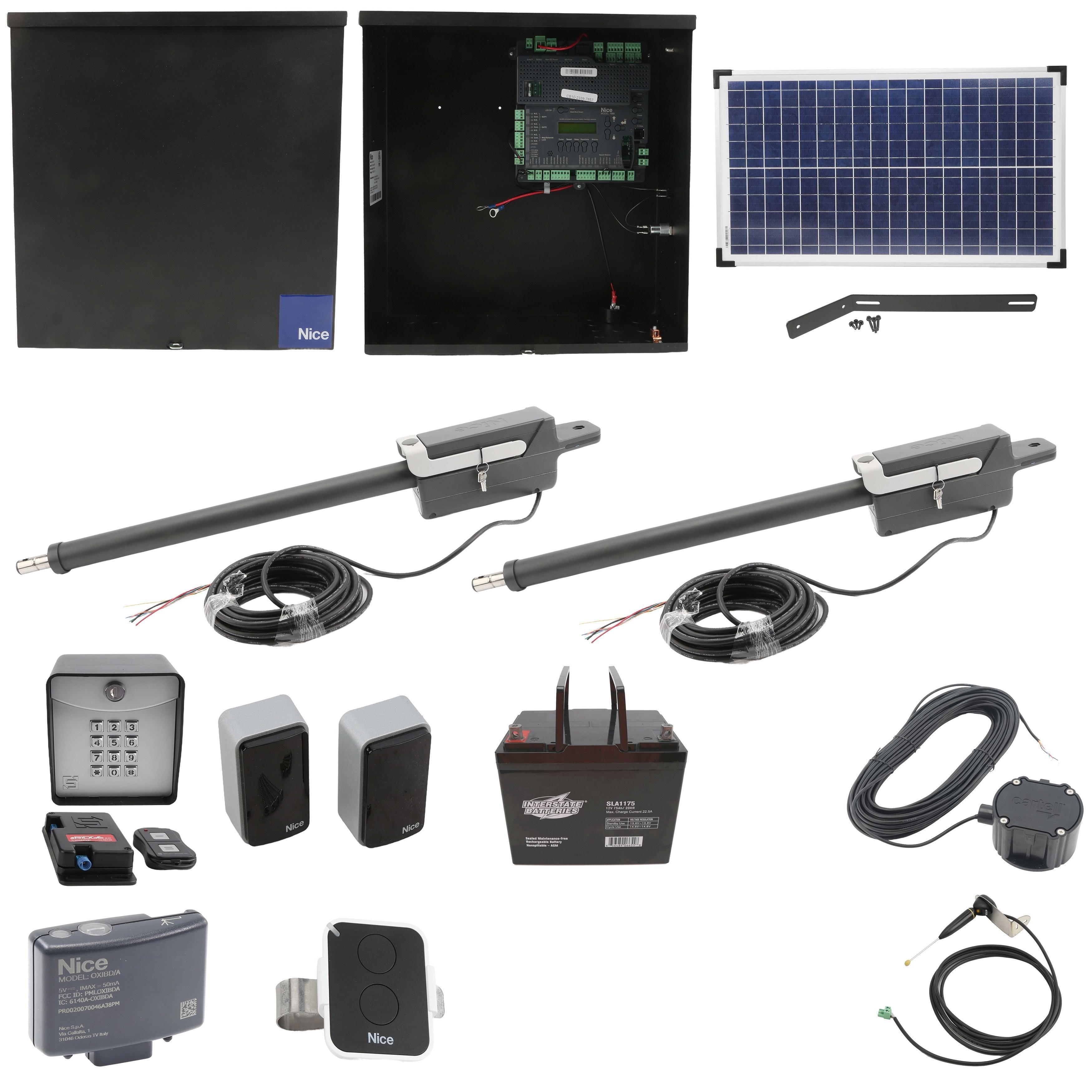 Nice Apollo Titan 12L1 Dual Swing Gate Opener Complete Package with ...