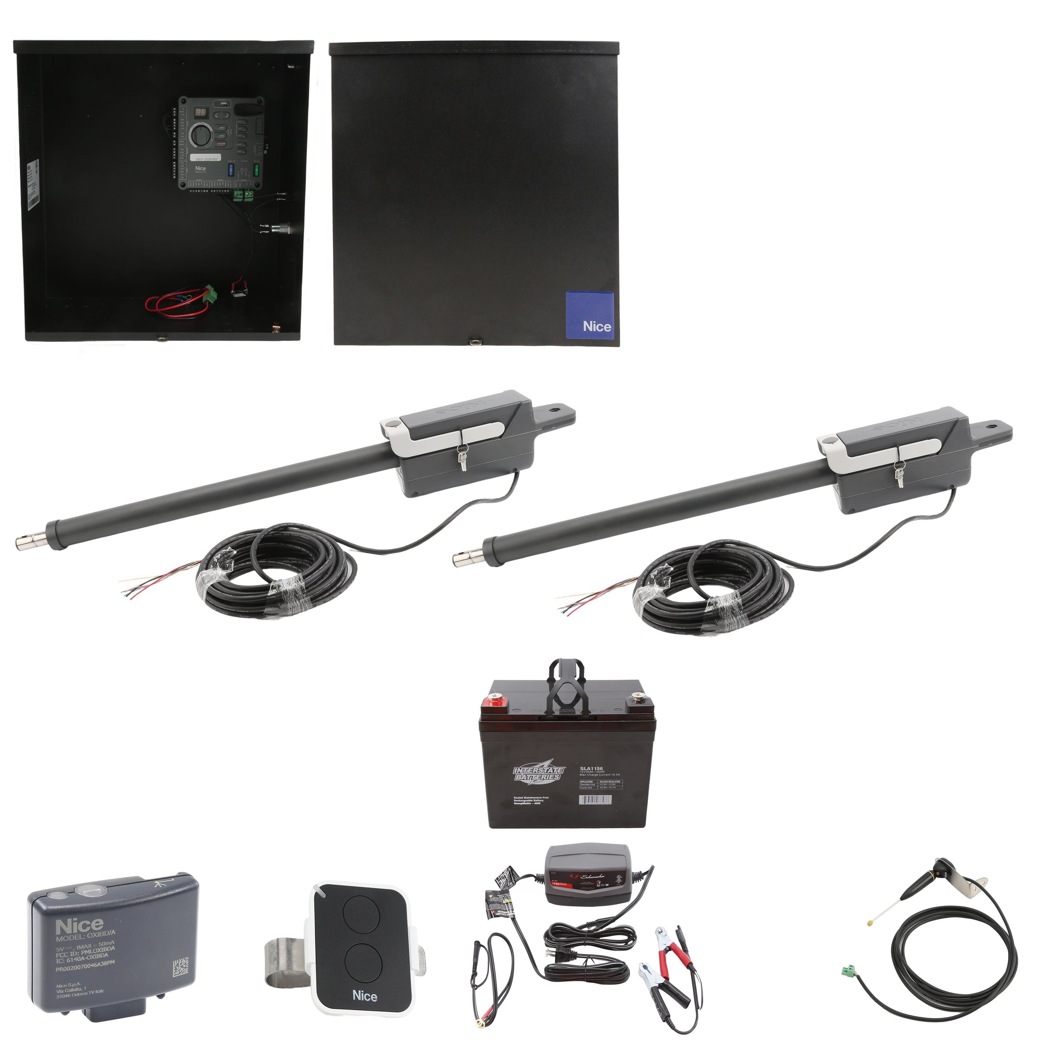 Nice Apollo Titan Dual Swing Gate Opener with 310 Control Board - 35 Ah ...