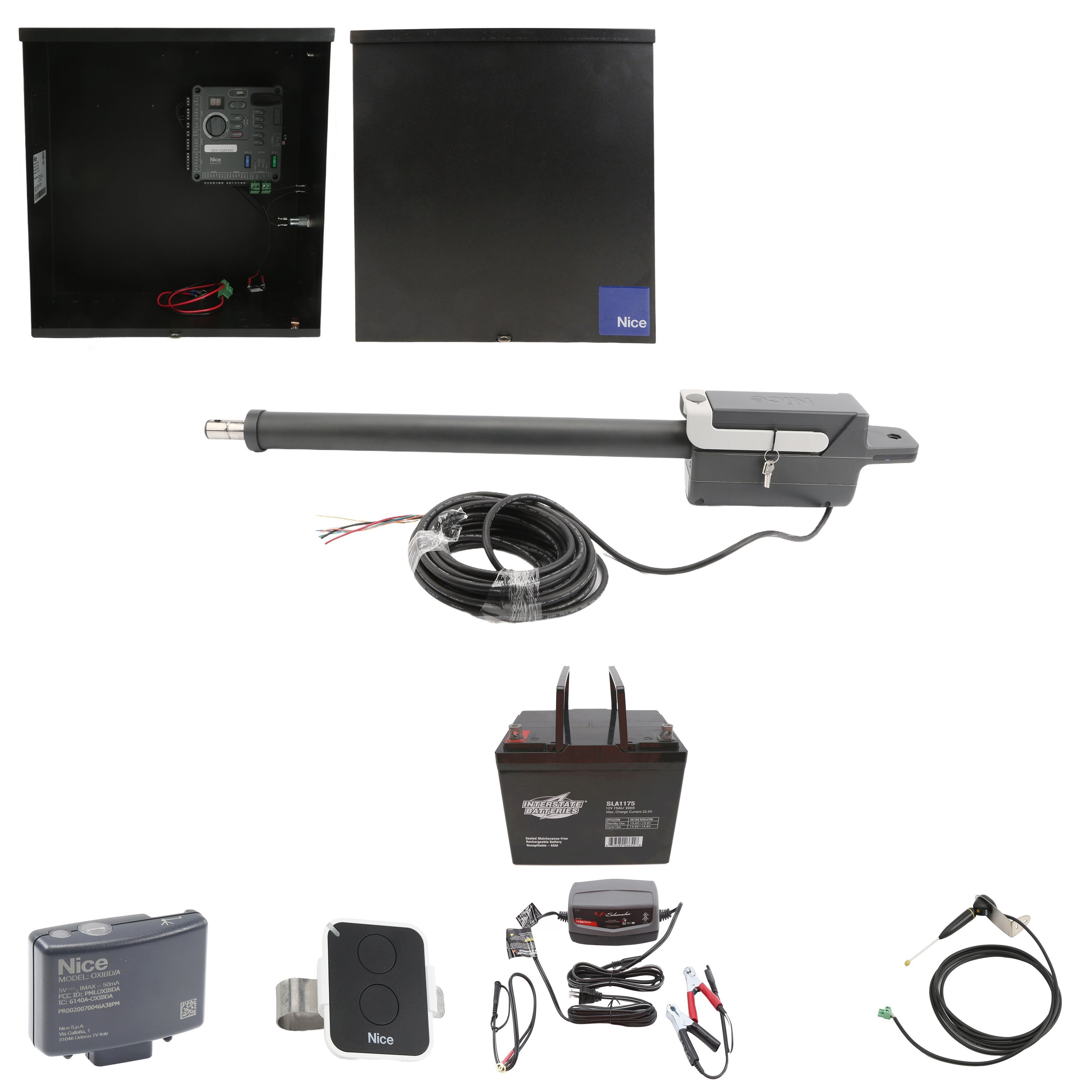 Nice Apollo Titan Swing Gate Opener with 310 Control Board - 75 Ah ...